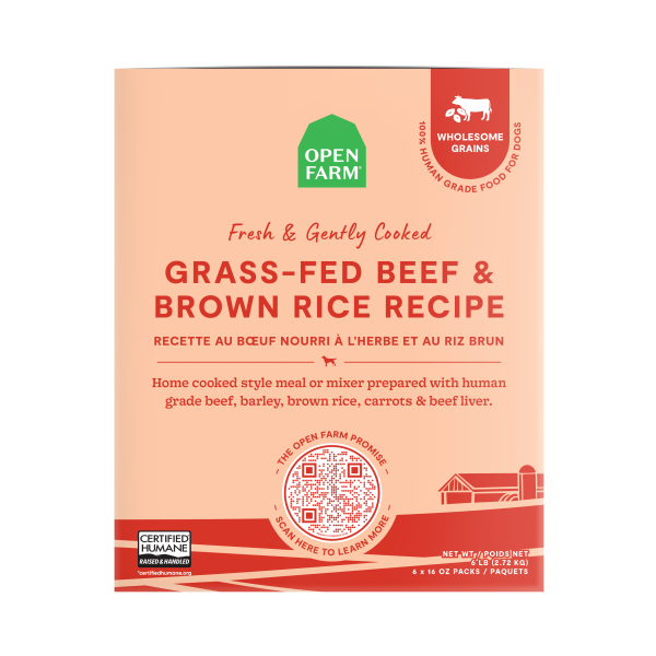Open Farm Dog Gently Cooked GrsFd Beef&BrRce Bulk Box 6/16oz - Pan ...